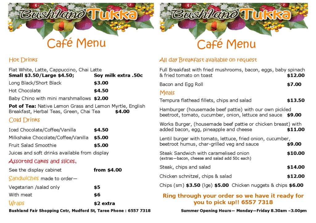 Cafe & Catering Menu – Manning Valley Neighbourhood Services (MVNS)